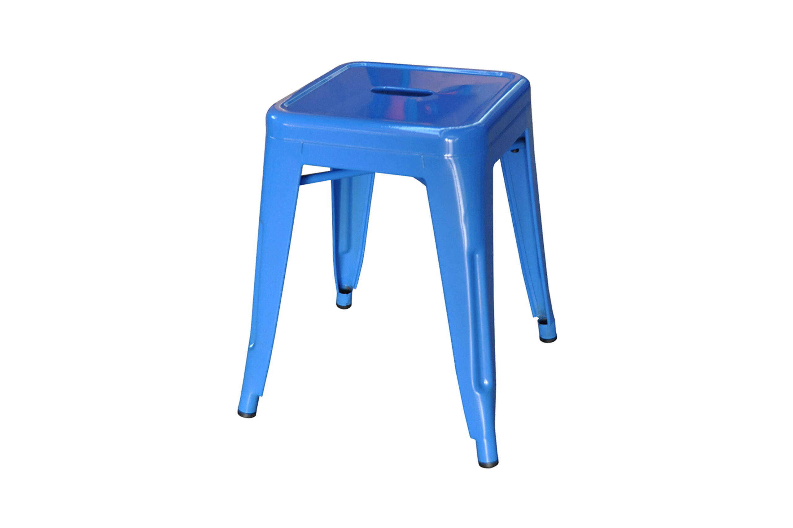 Tolix Stool Low Blue - 40cmSQ x 47cmH - The Event Mill