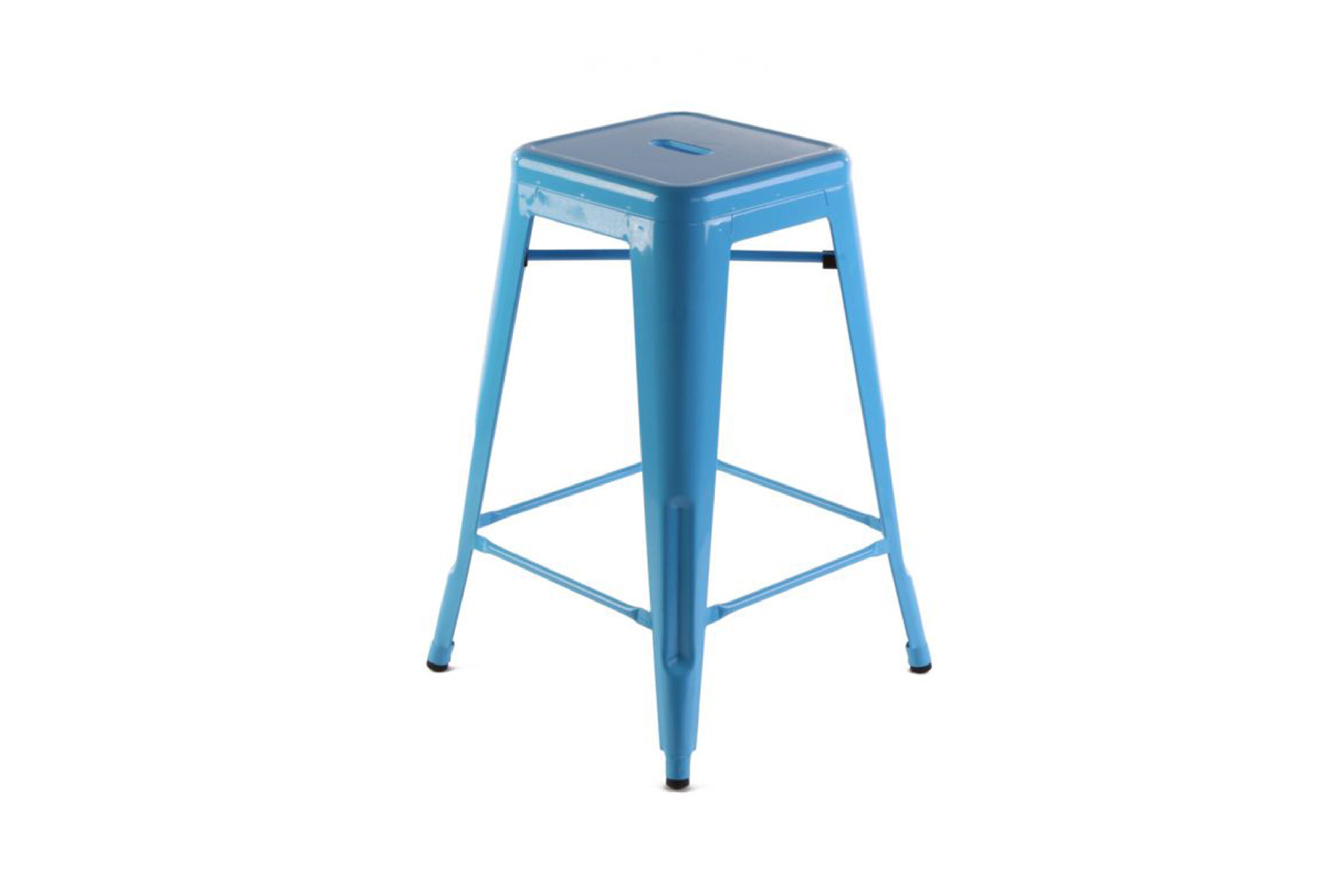 Tolix Stool High Blue - 40cmSQ x 76cmH - The Event Mill