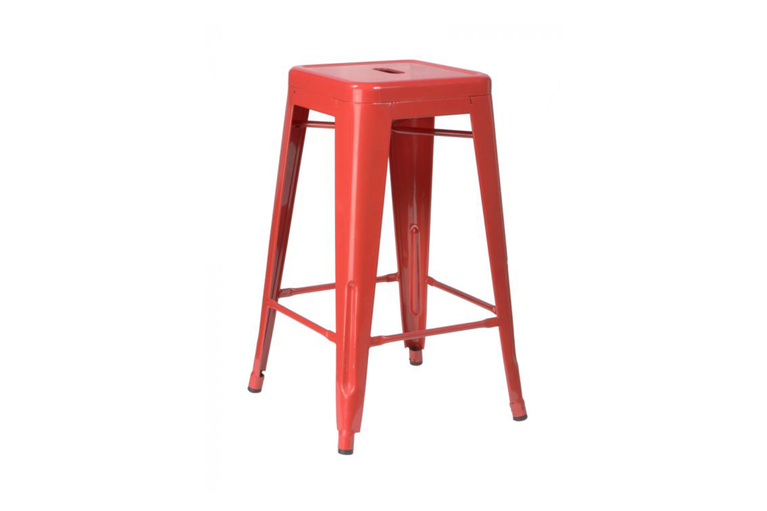 Tolix Stool High Red FESTIVAL - 40cmSQ x 76cmH - The Event Mill