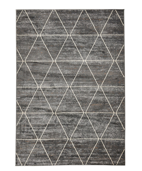 Grey Rug with White Triangle Pattern - 160cmL x 230cmD