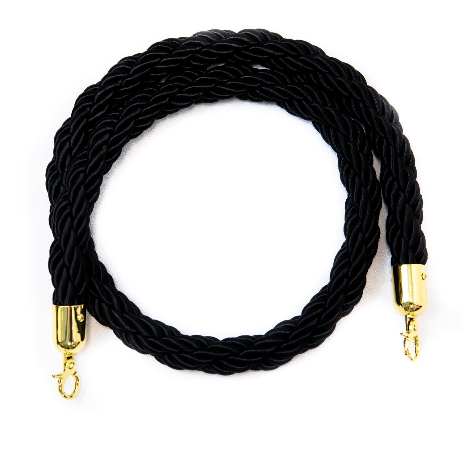 Bollard Rope Black With Gold Hook - The Event Mill
