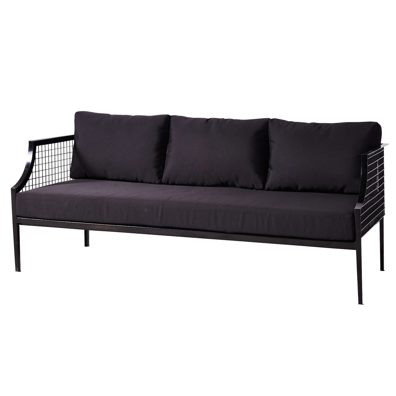 Black Wire Mesh 2.5 Seater Sofa - 1.8mLx 77cmW x 66cmH