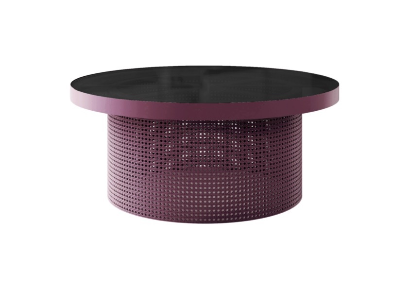 Aero Coffee Table - Berry with Black Top - 40cmH x 90cmD - The Event Mill