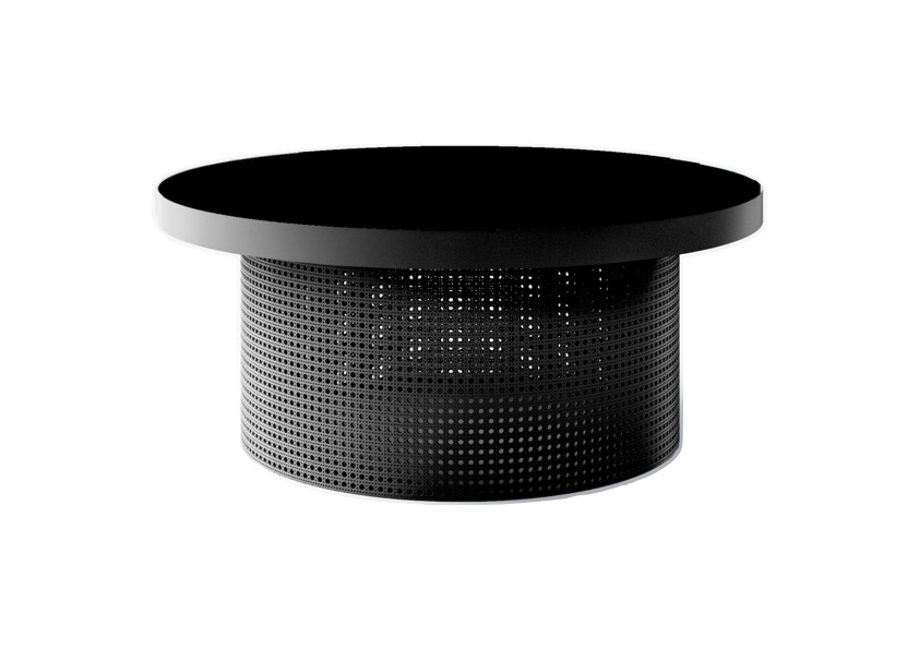 Aero Coffee Table - Black with Black Top - 40cmH x 90cmD - The Event Mill