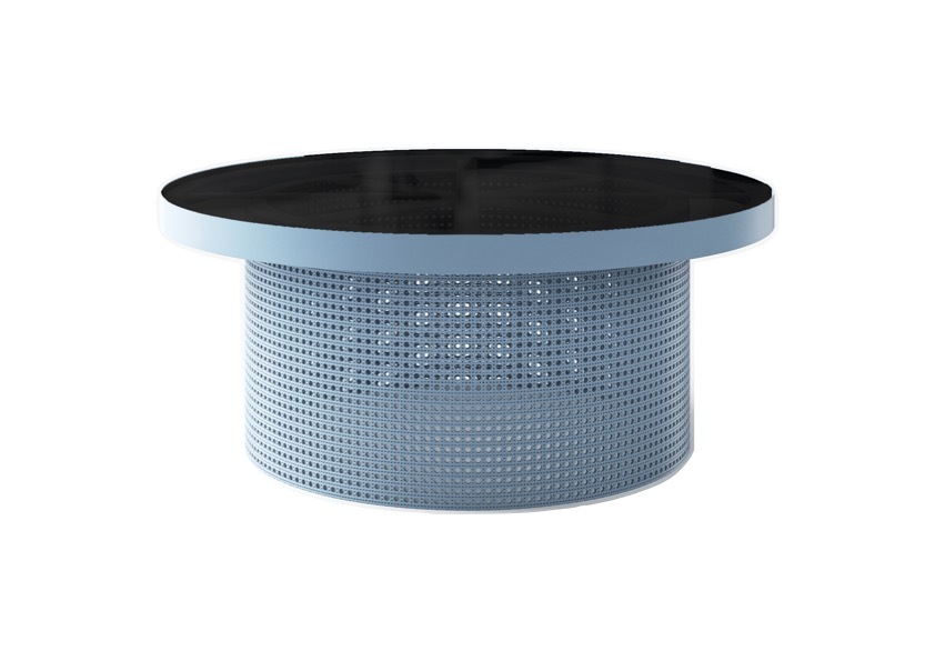 Aero Coffee Table - Rain with Black Top - 40cmH x 90cmD