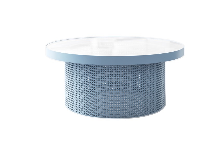Aero Coffee Table - Rain with White Top - 40cmH x 90cmD