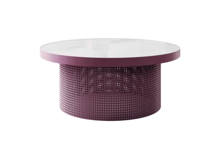 Aero Coffee Table - Berry with White Top - 40cmH x 90cmD - The Event Mill