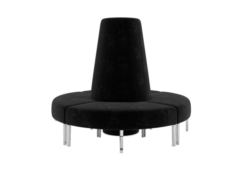 Aria Cone and Curved Benches - Black - 1.37mH x 76cmW x 76cmD - The ...