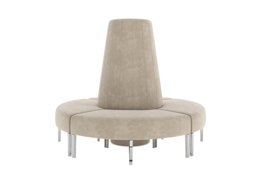 Aria Cone & Curved Benches - Pewter - 1.37mH x 76cmW