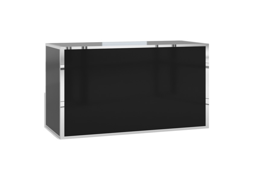 Soho Bar - Silver Frame - with Black Inserts - 1.82mL x 1.01mH x 76cmD ...