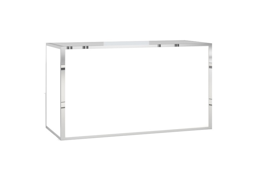 Soho Bar - Silver Frame - with White Inserts - 1.82mL x 1.01mH x 76cmD ...