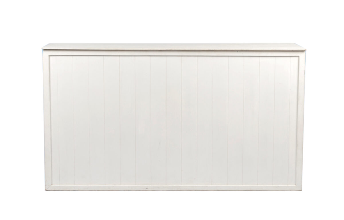 White Timber Slatted Bar (self standing) | The Event Mill